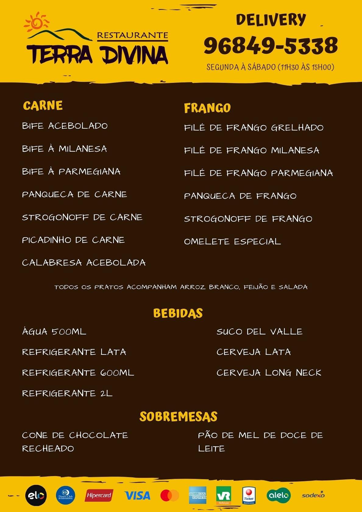 Menu em Restaurante Terra Divina, Cotia