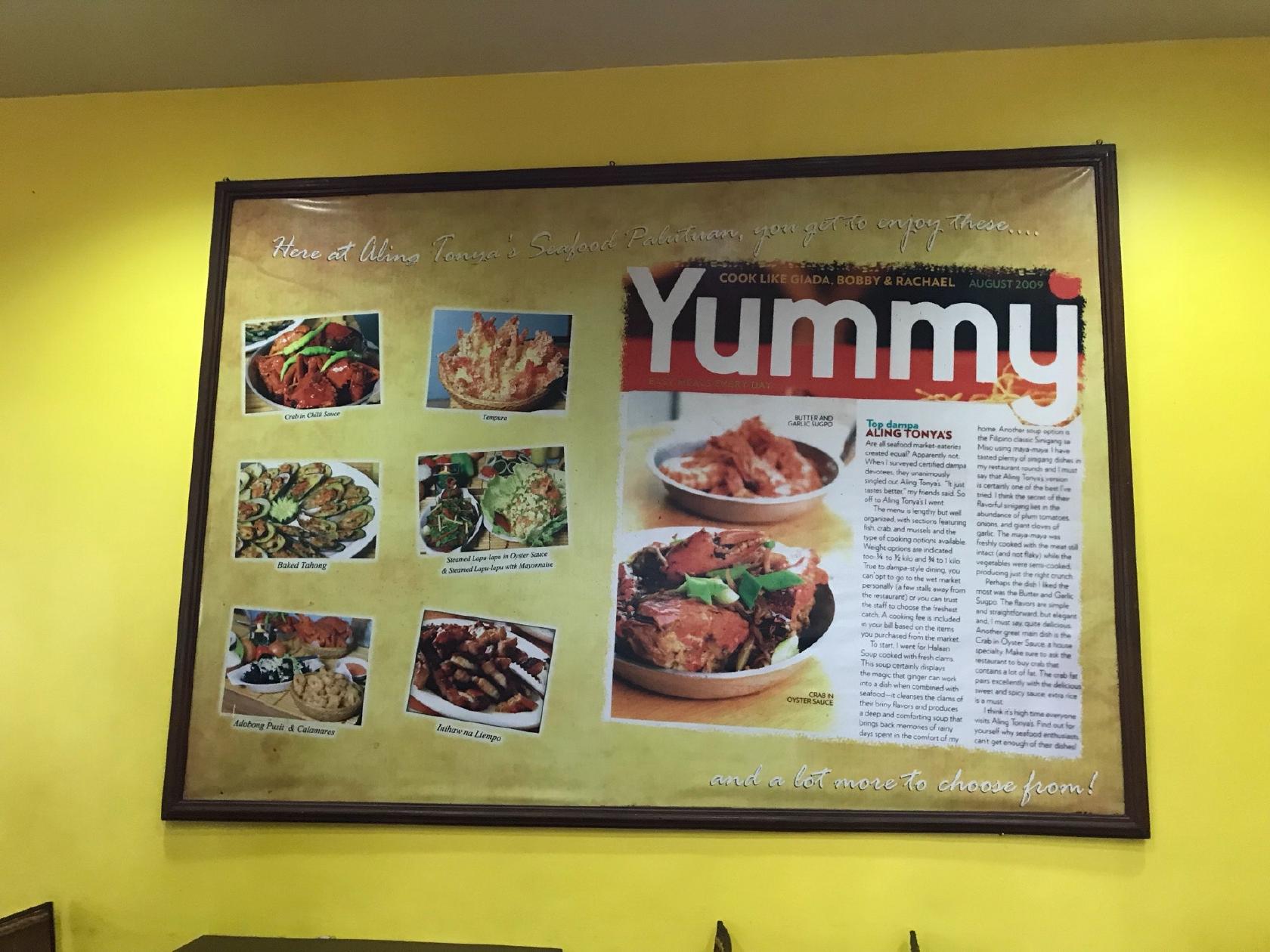 Carta del restaurante Aling Tonya's Seafood Palutuan, Las Pinas, Lot 5 ...