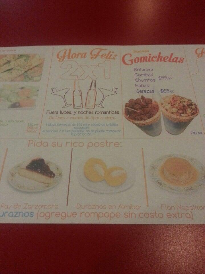 Menu at Costillas el sitio restaurant, Mexico City, 84 06000 de