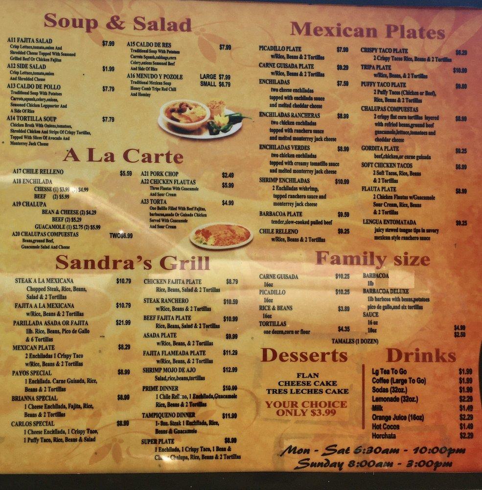 Menu at Tink A Tako 7 restaurant, Castroville