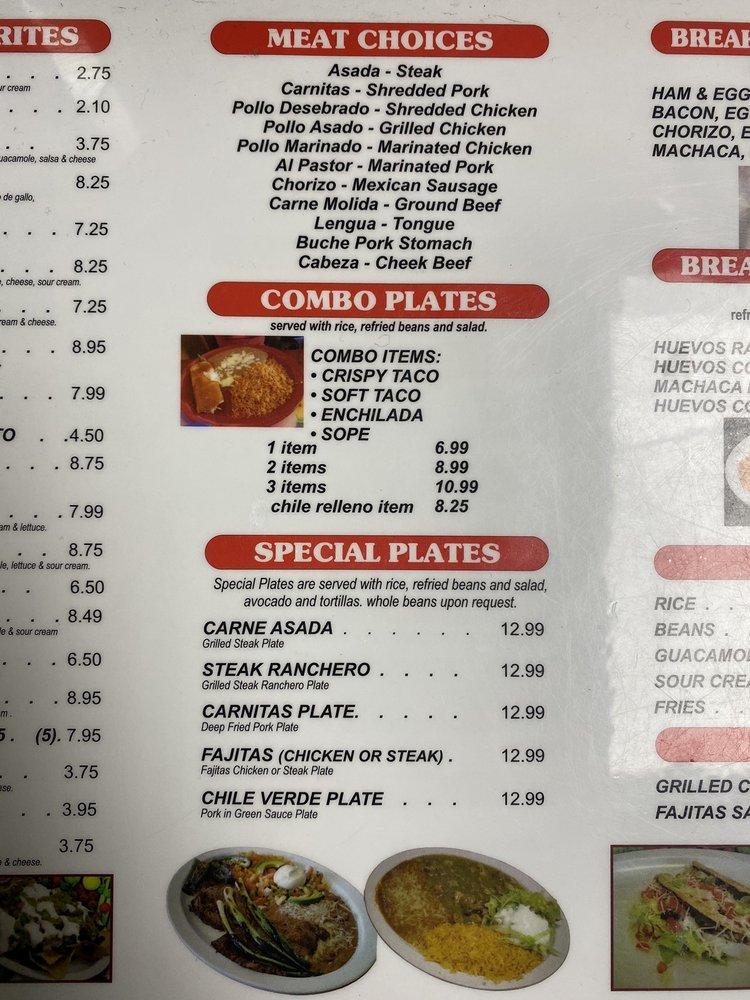 Menu at Dos Rios Taqueria desserts, Citrus Heights, Sunrise Blvd