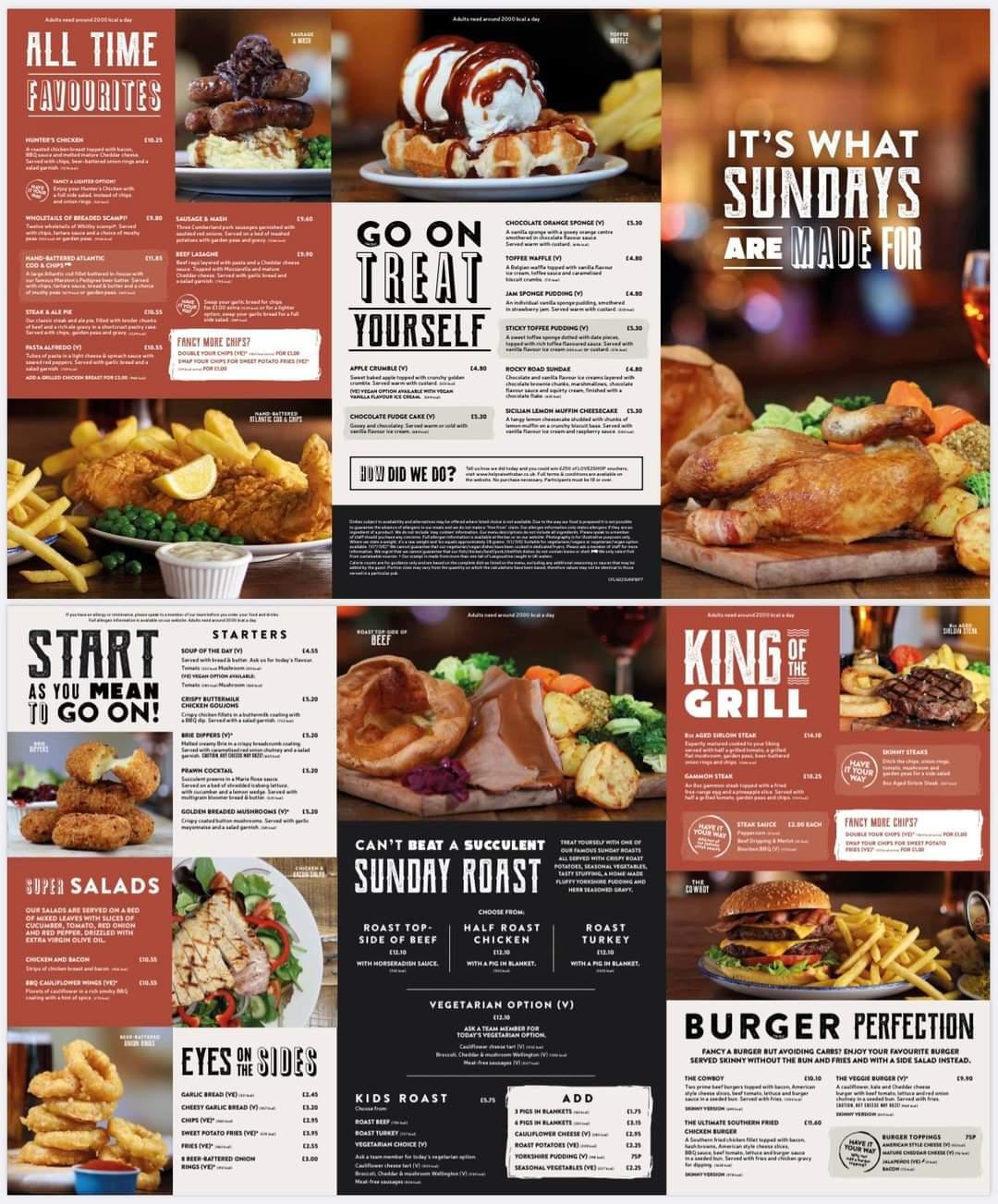 Menu at Honeystone restaurant, Hunstanton
