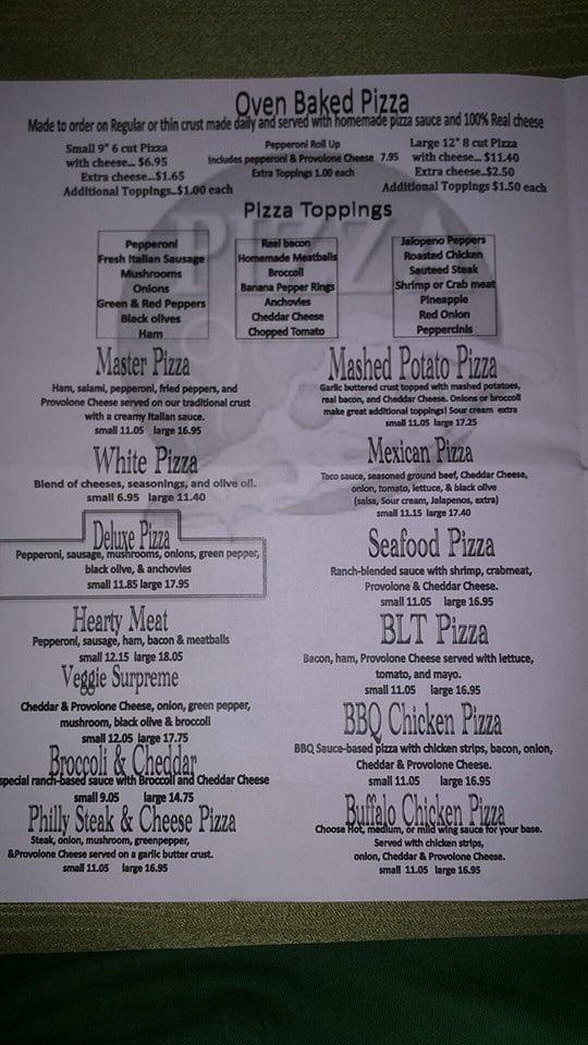 Menu at Master Pizza Painesville pizzeria, Painesville