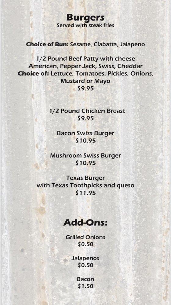 Menu at Sidekick’s Bar & Grill, Emory