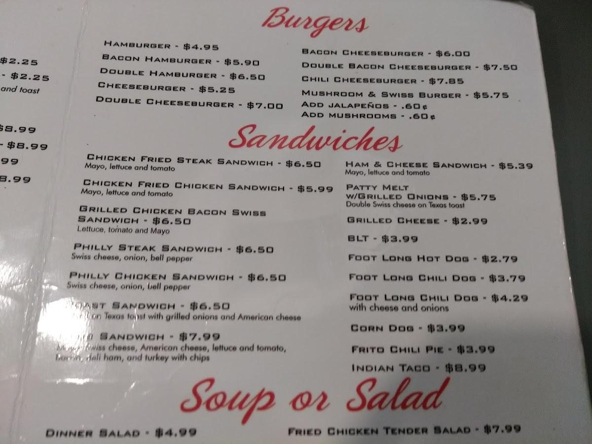 Menu at Wright's Family Diner restaurant, Lawton