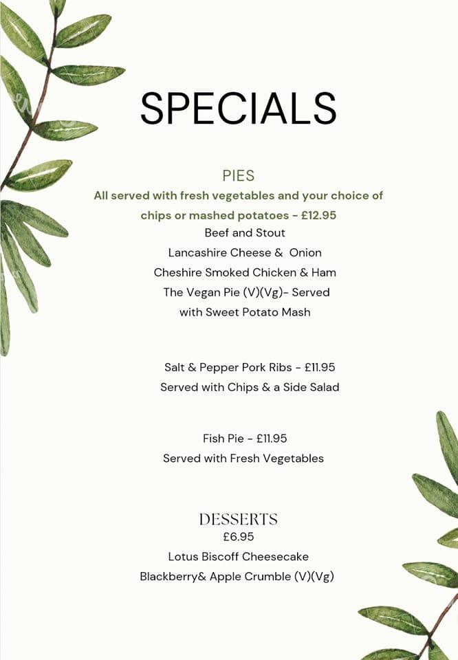 Menu at Harrington Arms Gawsworth pub & bar, Gawsworth, The Harrington Arms