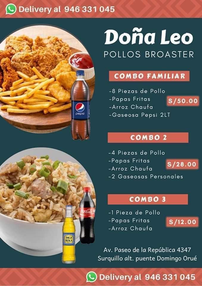 Menu at Doña Leo restaurant, Surquillo
