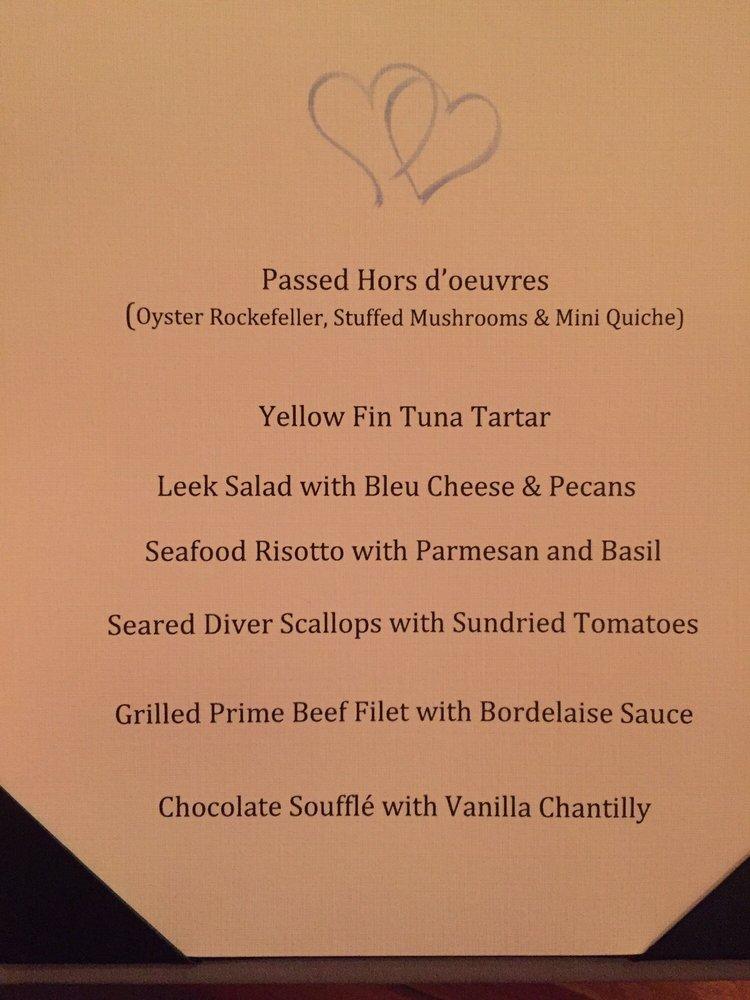 Menu at One Eleven steakhouse, Little Rock