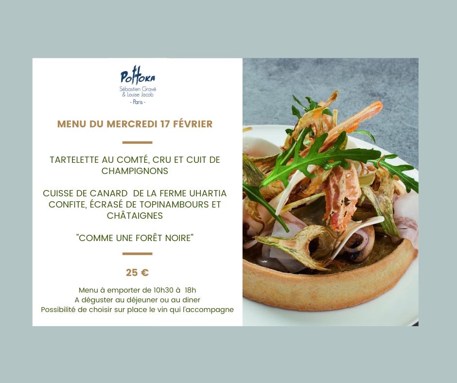 Menu at Pottoka restaurant, Paris, 4 Rue de l'Exposition