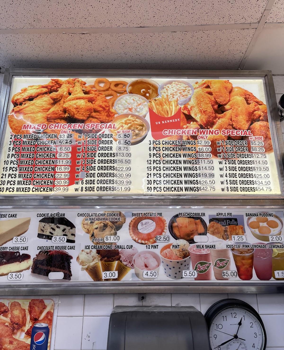Menu at US Fried Chicken restaurant, New York City, Third Ave