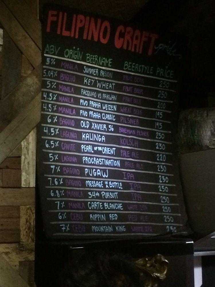 Menu at Agimat at Ugat Foraging Bar and Kitchen, Makati