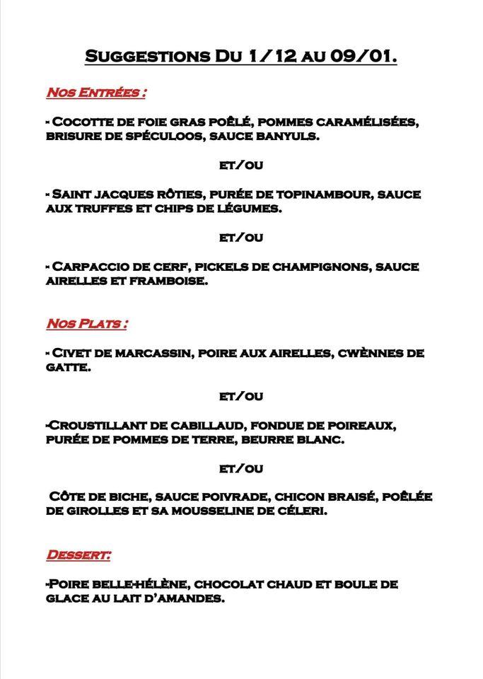 Menu au Chez Marie, Durbuy