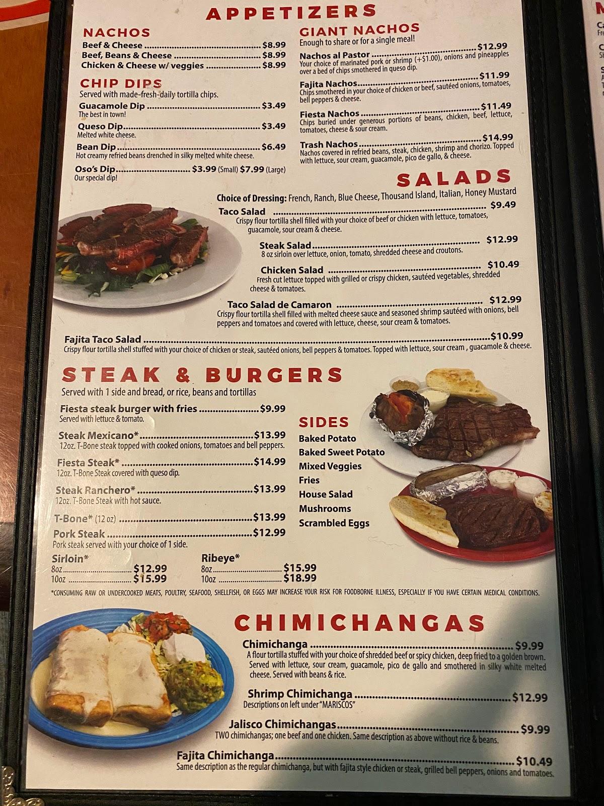 Menu at Fiesta Bar & Grill, Moberly
