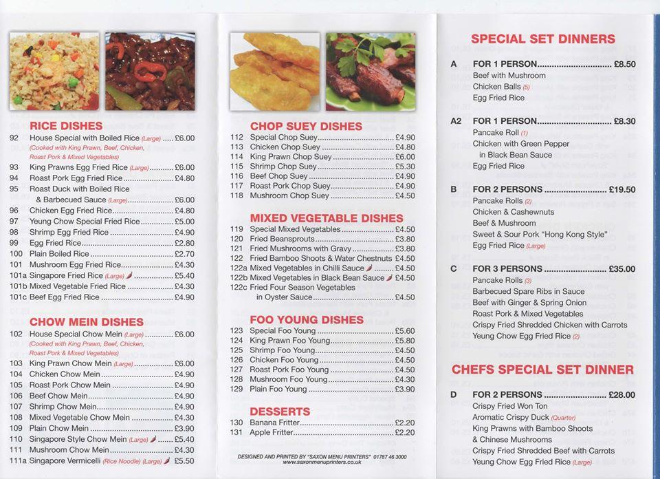 Carta de comida rápida Happy Chef, Gamlingay