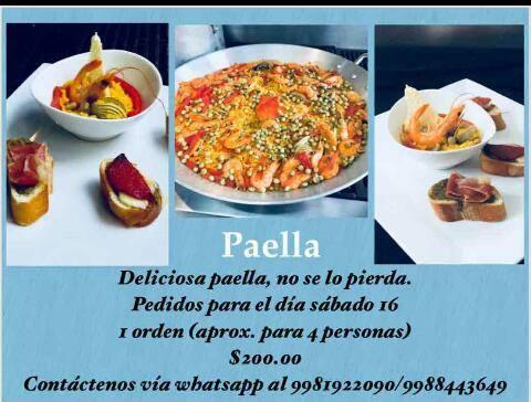 Menu at El cielo y el sazón restaurant, Mexico
