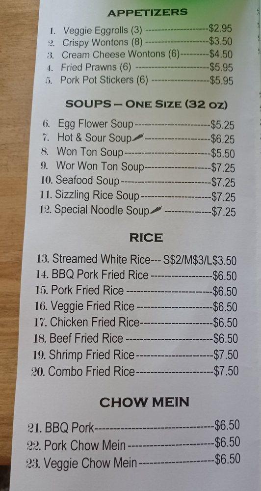 Menu at Li Xu's Kitchen fast food, Patterson