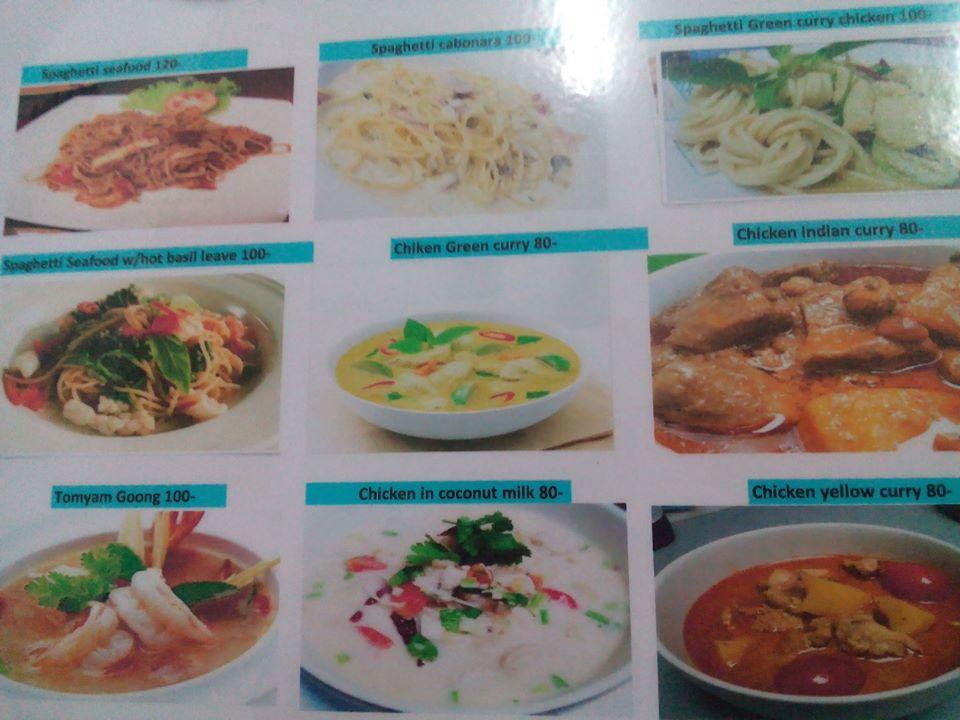 Menu at Love Patong restaurant, Phuket