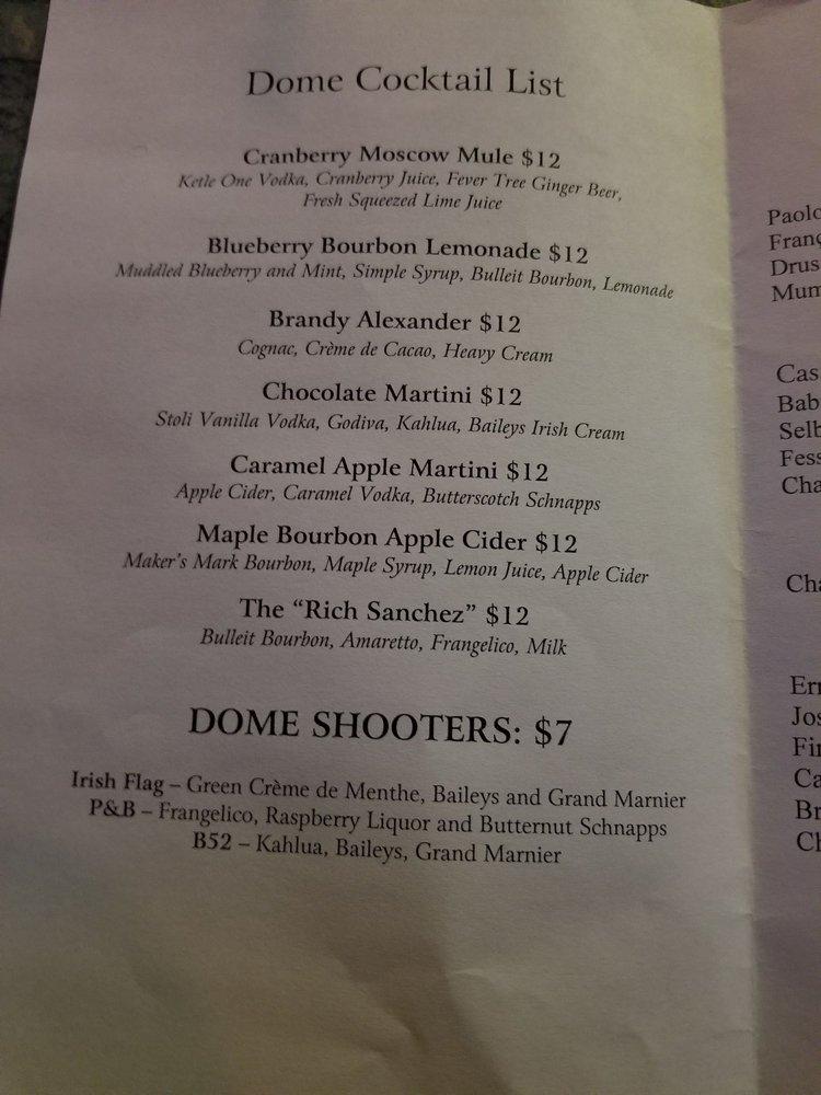Menu at Manor restaurant, West Orange