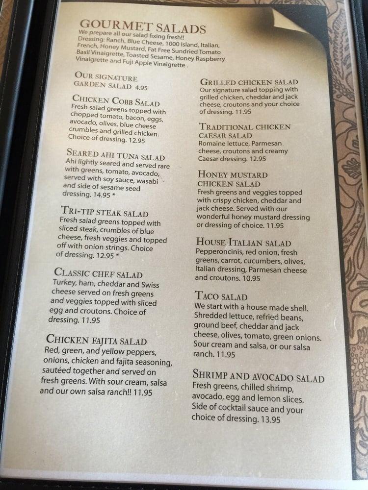 Menu at Outlaw Restaurant, Joseph