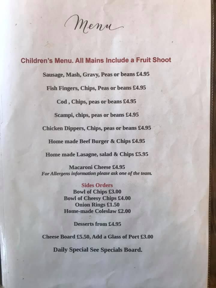 Menu at The White Horse pub & bar, Arlesey