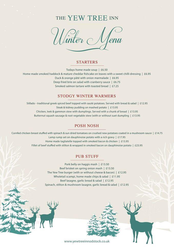 Menu at Yew Tree Inn Odstock pub & bar, Odstock