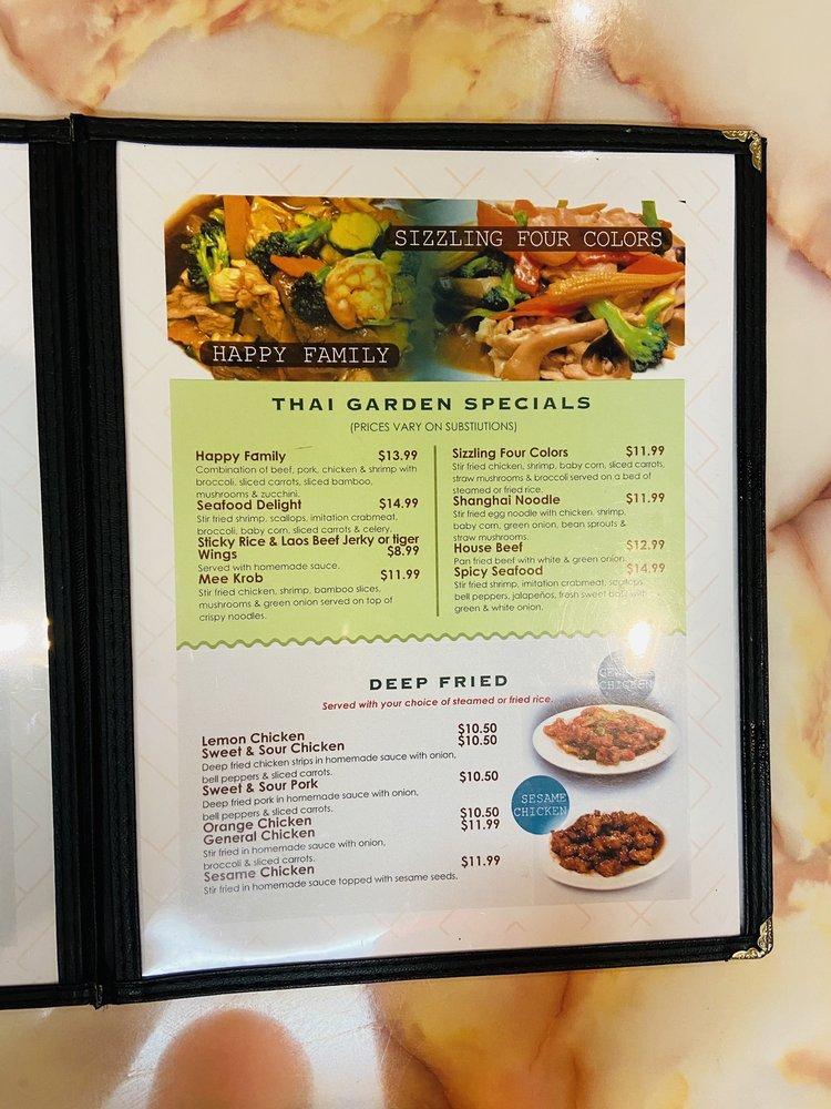 Menu at Thai Garden restaurant, Dodge City