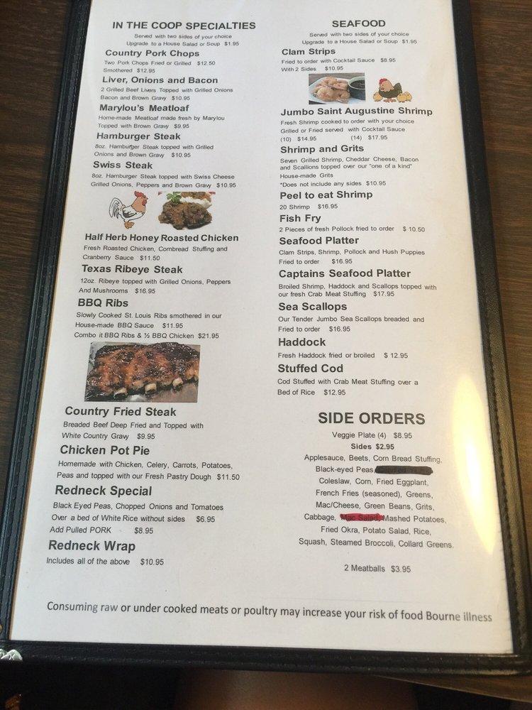 Menu at Chicken Pantry restaurant, Bunnell, 602 E Moody Blvd