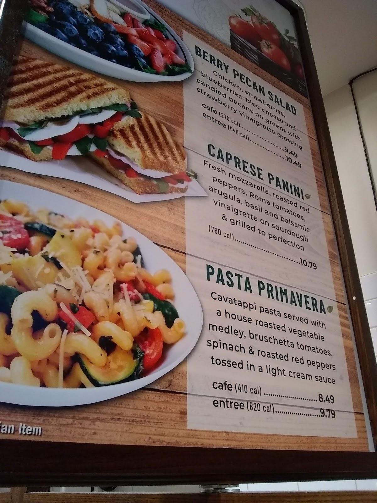 Menu at Corner Bakery Cafe, Palo Alto, El Camino Real