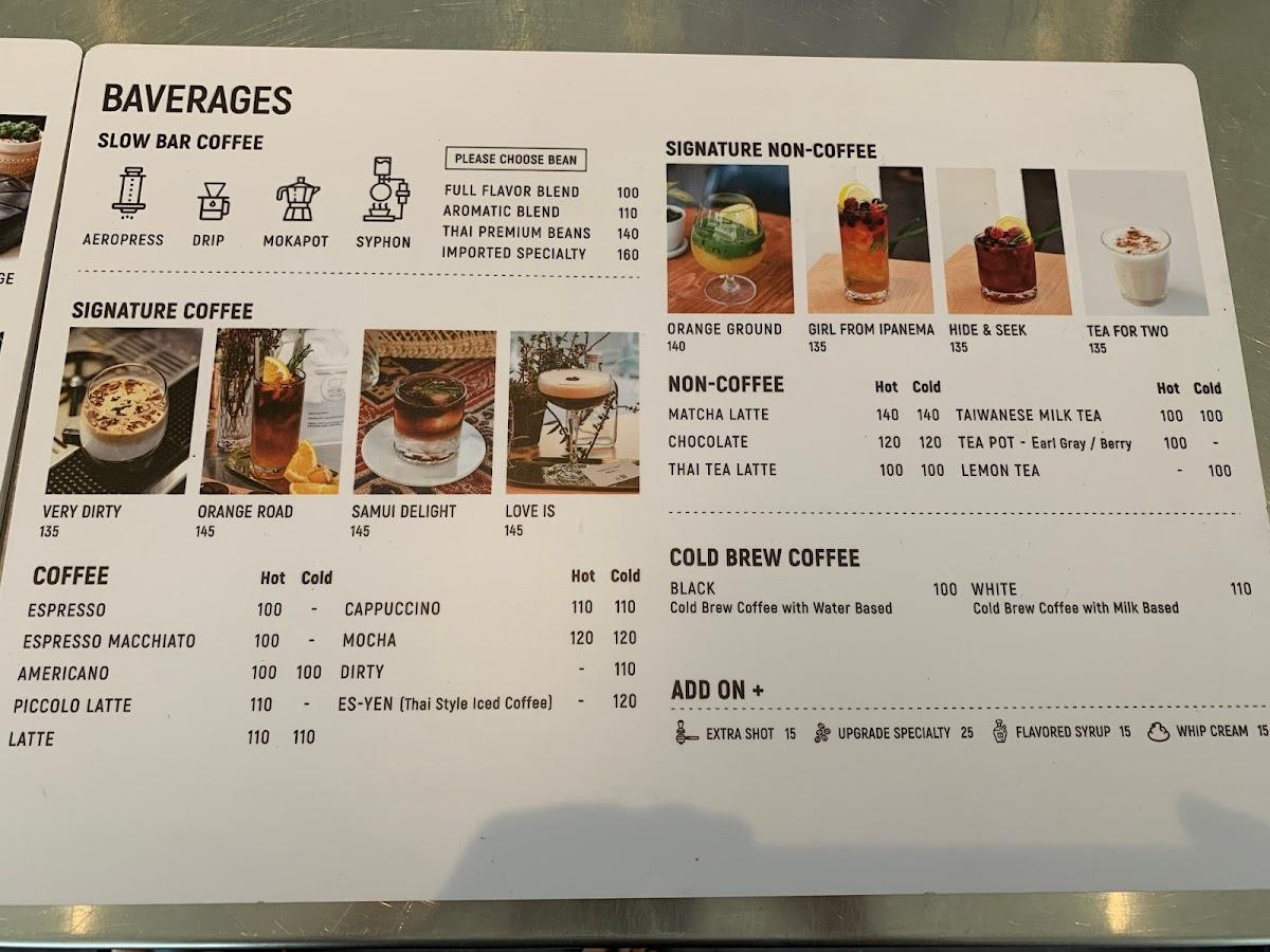 Menu at Crazy about cafe, Bangkok