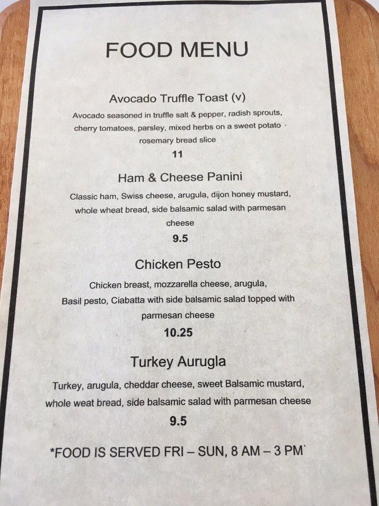 Menu at Enchanted Coffee Bar, La Mirada