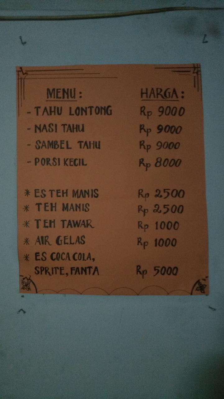 Carta de LONTONG TAHU MPOK INDUN, Blora