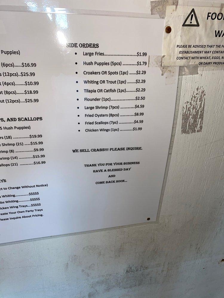 Menu at Peter Seafood restaurant, Portsmouth