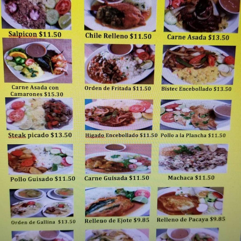 Menu at el buen sazon latino restaurant, Los Angeles