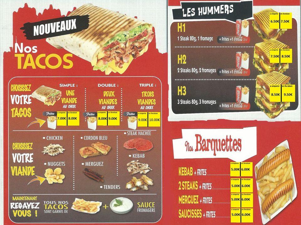 Menu au Le Gyros fast food, Honfleur