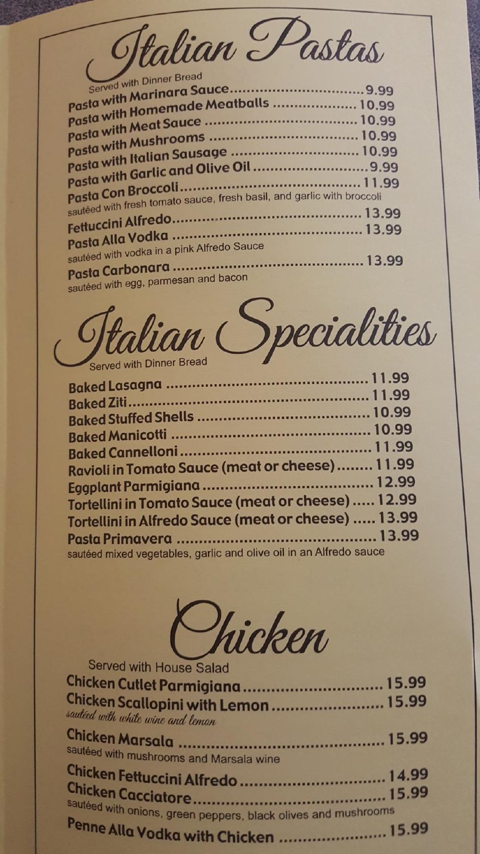 Menu at Anna's Italian Restaurant by The Leonardi Bros, Hampton, Big ...