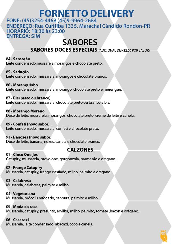 Menu at Lista Menu, Marechal Cândido Rondon