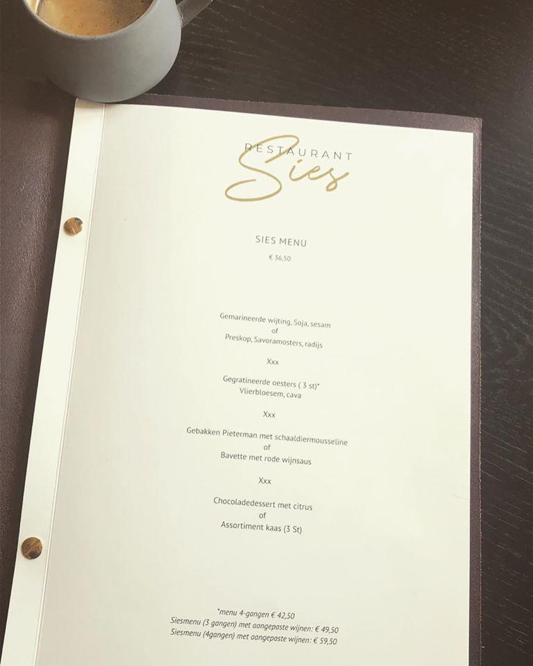 Menu at Restaurant Sies, Sint-Laureins
