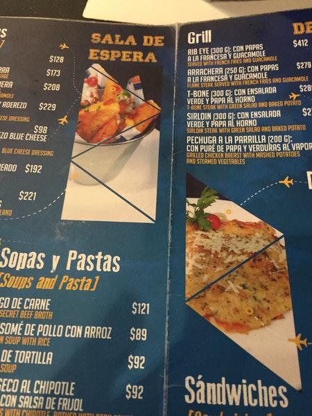 Carta del restaurante La Mansión Camino Real, Ciudad del México, Peñón ...