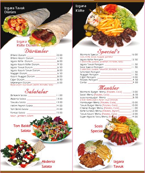 Menu at Suadiye Marmaris Büfe Moda, Istanbul, Gen. Asım Gündüz Cd. No:79/A