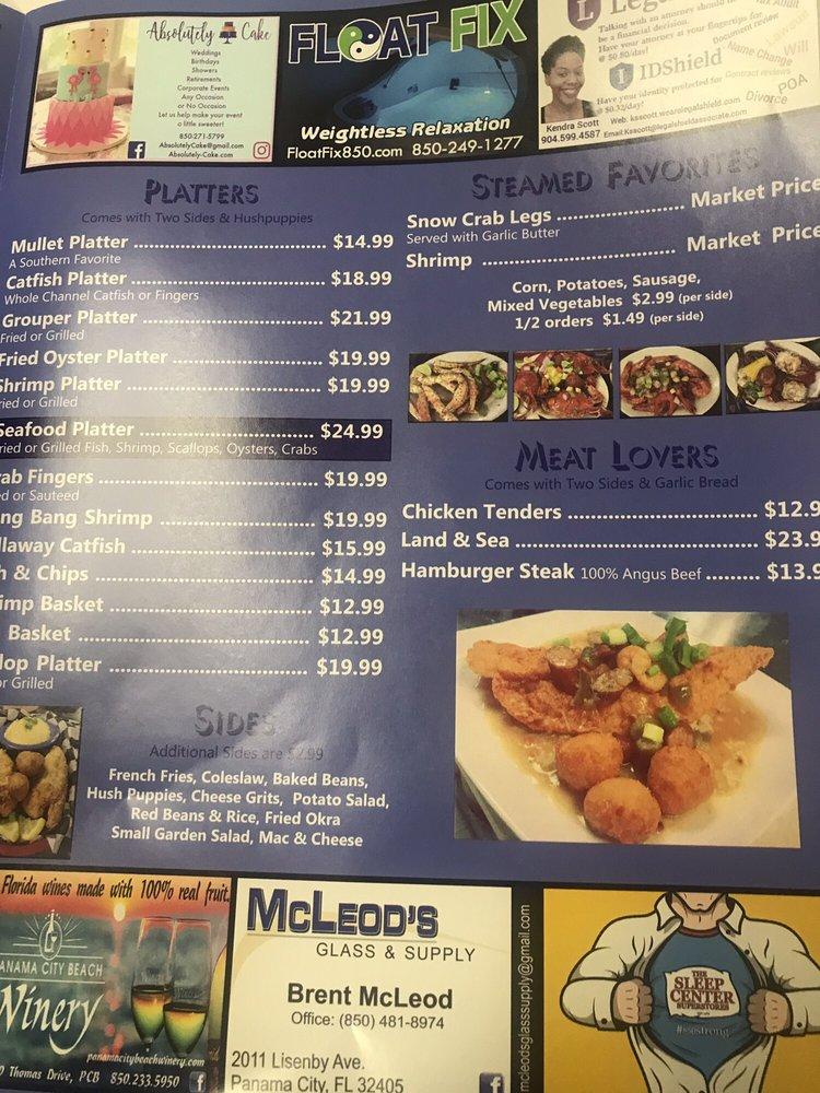 Menu at ReelTime Fishers Seafood restaurant, Panama City