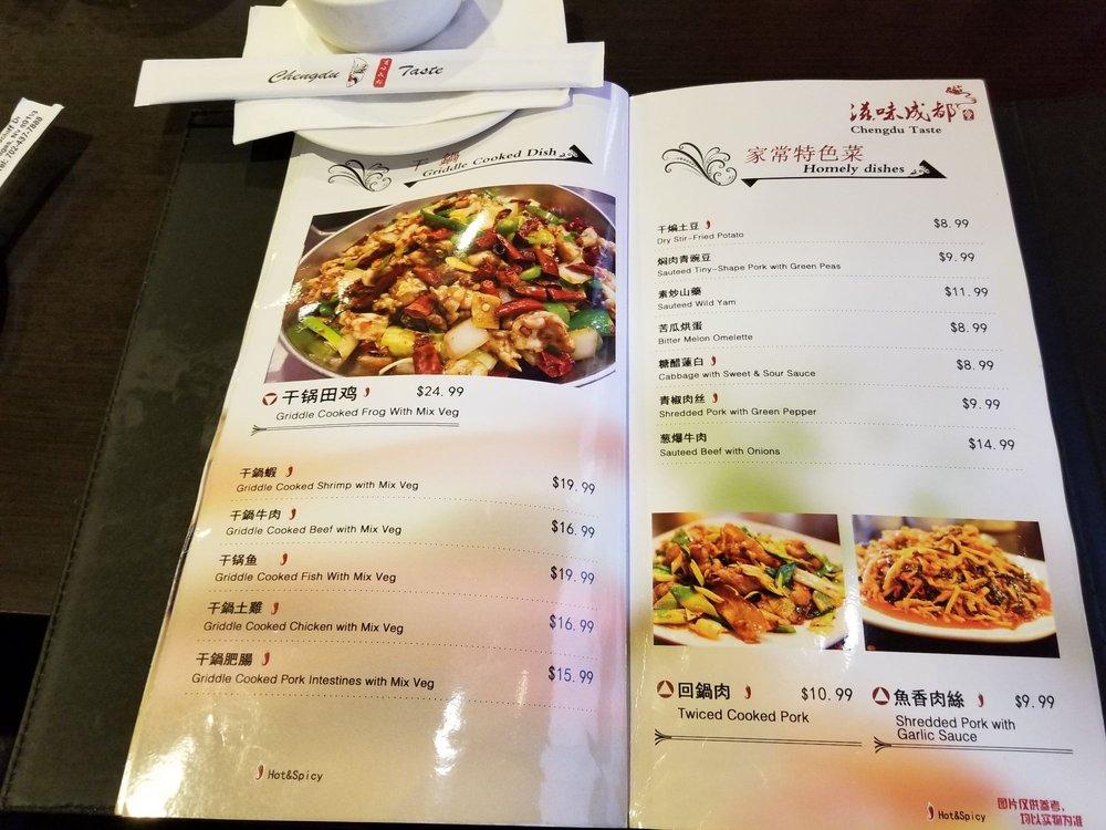 Menu at Chengdu Taste restaurant, Alhambra
