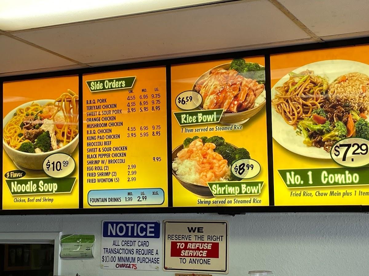 Menu at Ho Choy's Chinese Food restaurant, Riverside