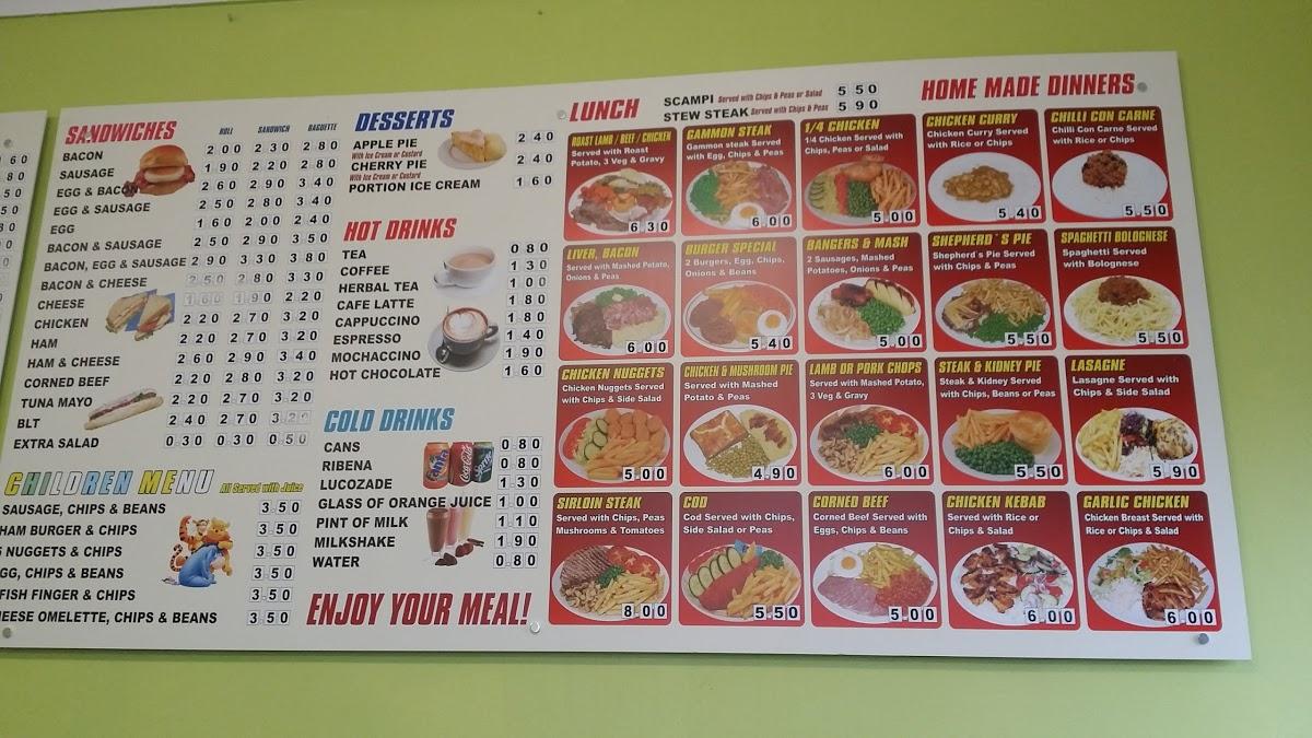 Menu at Mem's Corner Cafe, London