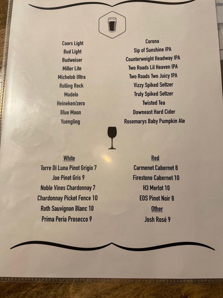Menu at Tenth Hole Tavern pizzeria, Glastonbury, 16 Fairway Crossing