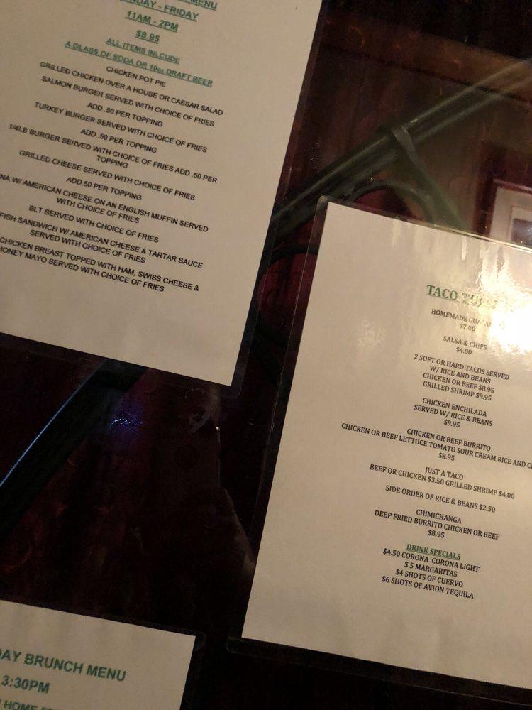 Menu at Cassidy's Pub, North Bellmore