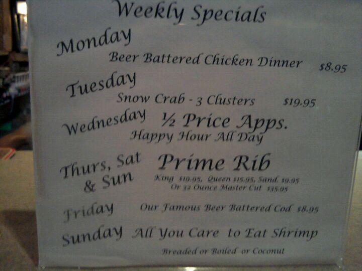 Menu at Final Approach restaurant, Milwaukee