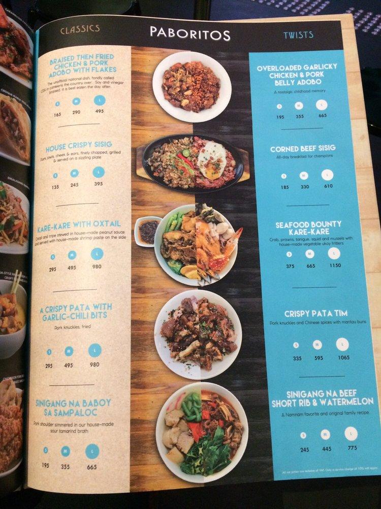 Carta del restaurante Manam, Taguig, 4th Ave