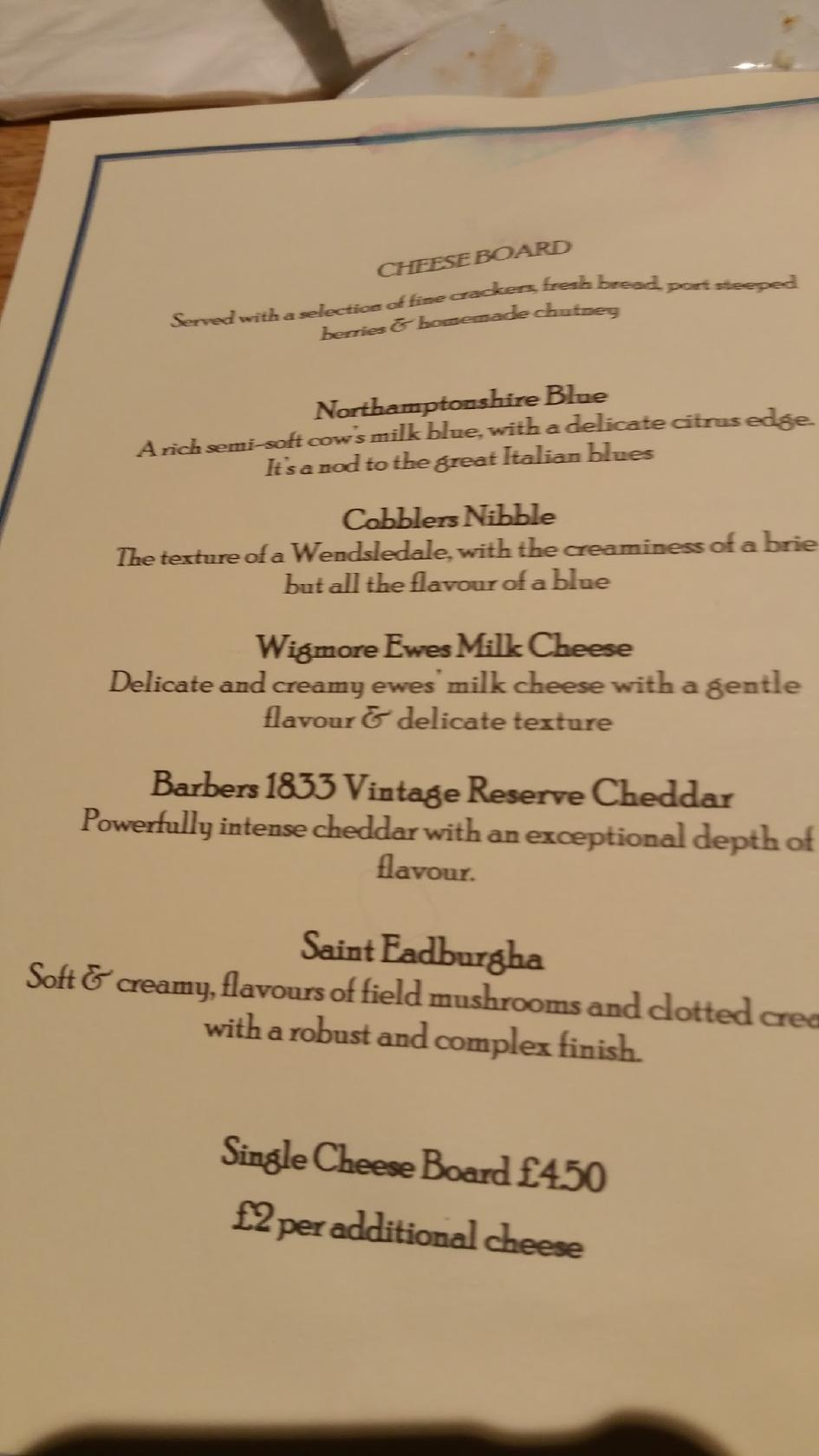 Menu at The Red Lion pub & bar, Kilsby, 26 Main Rd