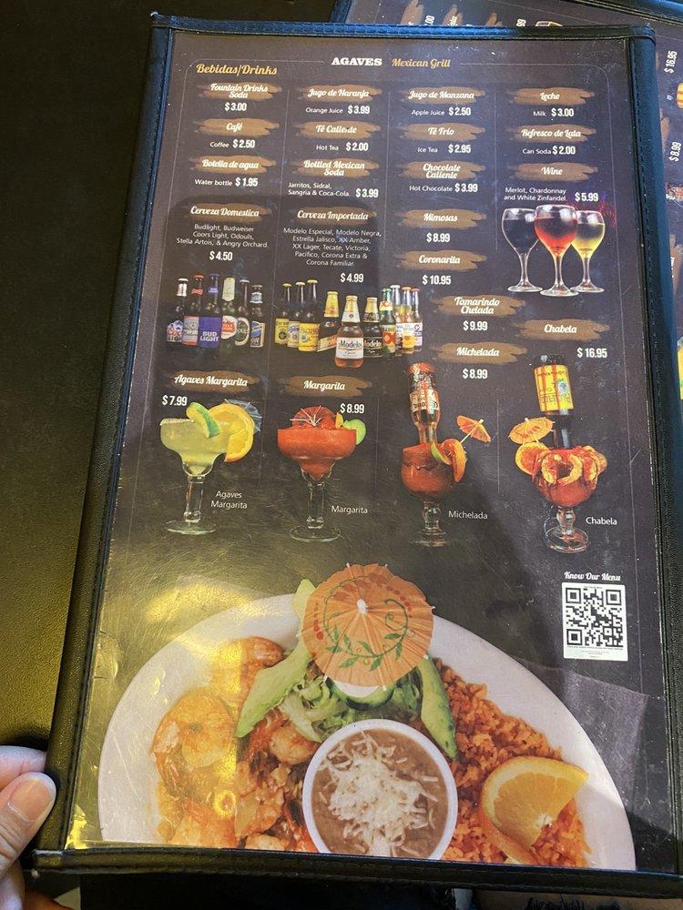 Menu at Agaves Mexican Grill restaurant, Merced