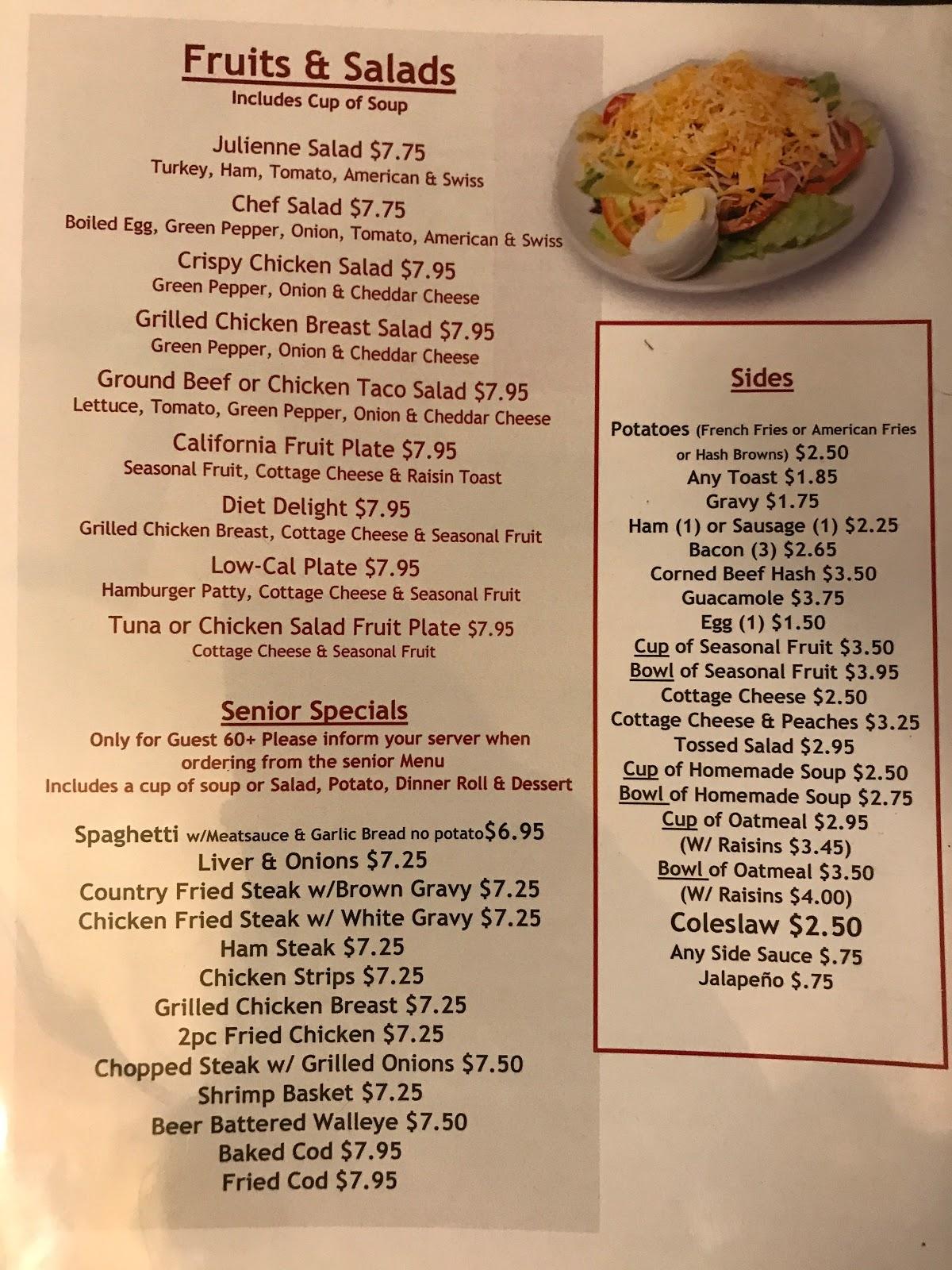 Menu at Garden View Family Restaurant lena il, Lena